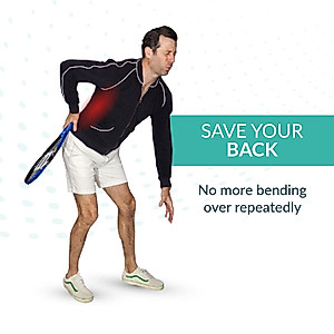 POP-iT Easy Tennis Ball Pick Up Accessory Tennis Equipment Gifts for Men and Women Fits on Adult Racquet Overgrip