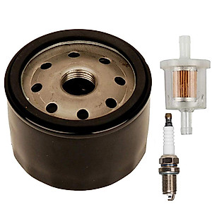 HIFROM 492056 492932 Oil Filter with 493629 691035 Fuel Filter Replacement for John Deere F620 Kawasaki FB460V Kohler CH18-CH25