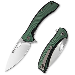 SHAN ZU Pocket Knife 3.2 in, 14C28N Steel Blade EDC Folding Knife for Men & Women, Utility Survival Knife with G10 Handle & Pocket Clip for Camping Fishing Hiking Hunting - Green