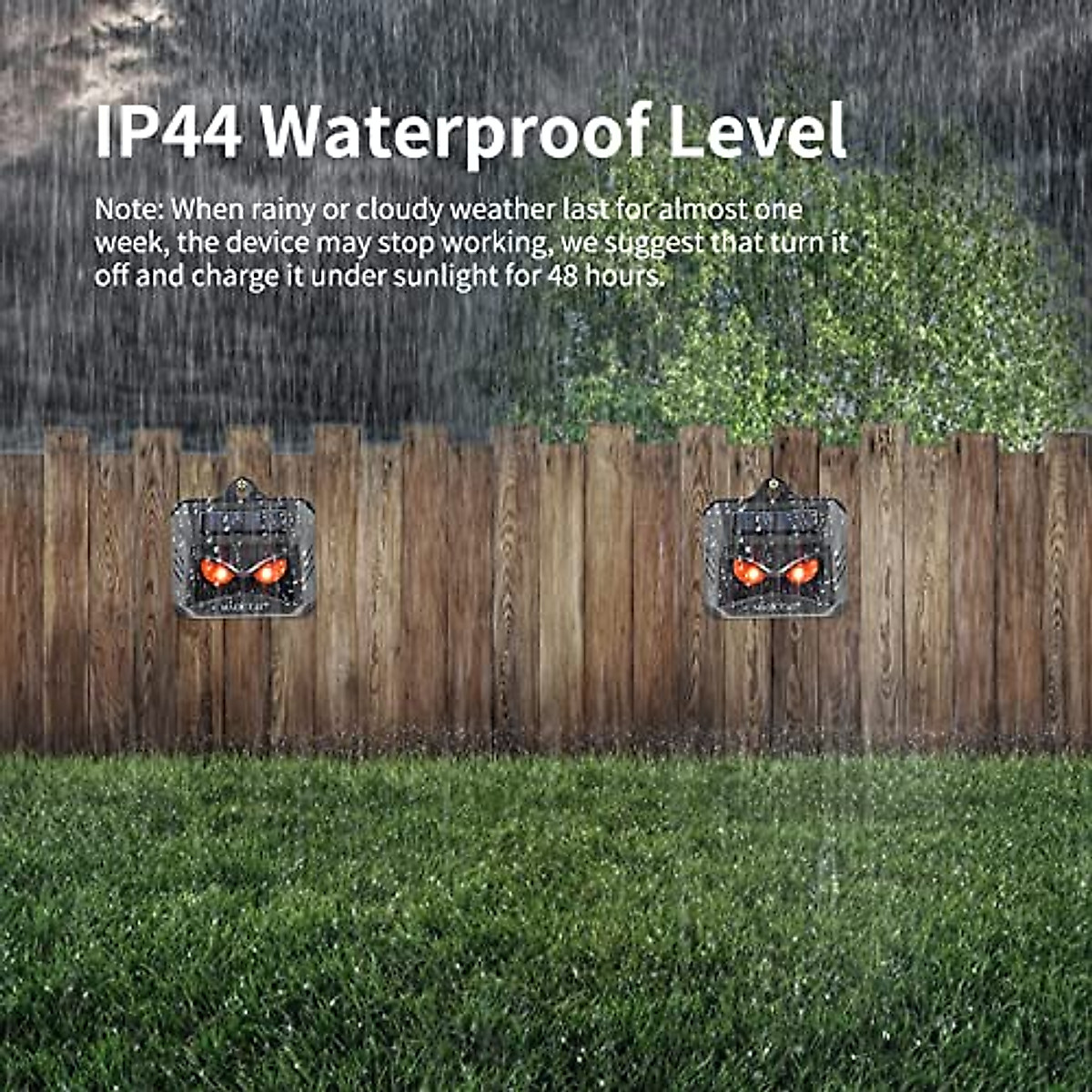 MAGIC CAT Solar Nocturnal Animal Repeller, Wild Animal Predator Deterrent with Red LED Lights, Waterproof Skunk, Deer, Coyote, Fox, Raccoon Animal Repellent for Garden Yard Farm Chicken Coop (4 Pack)
