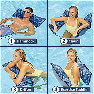 Rubbermaid Outdoor Deck Box, Extra Large, Weather Resistant, Gray for Lawn, Garden, Pool, Tool Storage, Home Organization & Aqua 4-in-1 Monterey Supreme XL Pool Float & Water Hammock– Orchid Blue