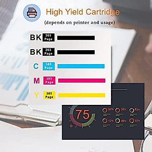 Run Star 5 Pack 125 Remanufactured Ink Cartridge Replacement for Epson 125 T125 for NX125 NX127 NX130 NX230 NX420 NX530 NX625 Workforce 320 323 325 520 Printer (2 Black, 1 Cyan, 1 Magenta, 1 Yellow)
