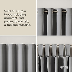 Umbra Twilight Curtain Rod Set – Wrap Around Design Ideal for Blackout or Room Darkening Panels, 28 to 48 Inches, Nickel
