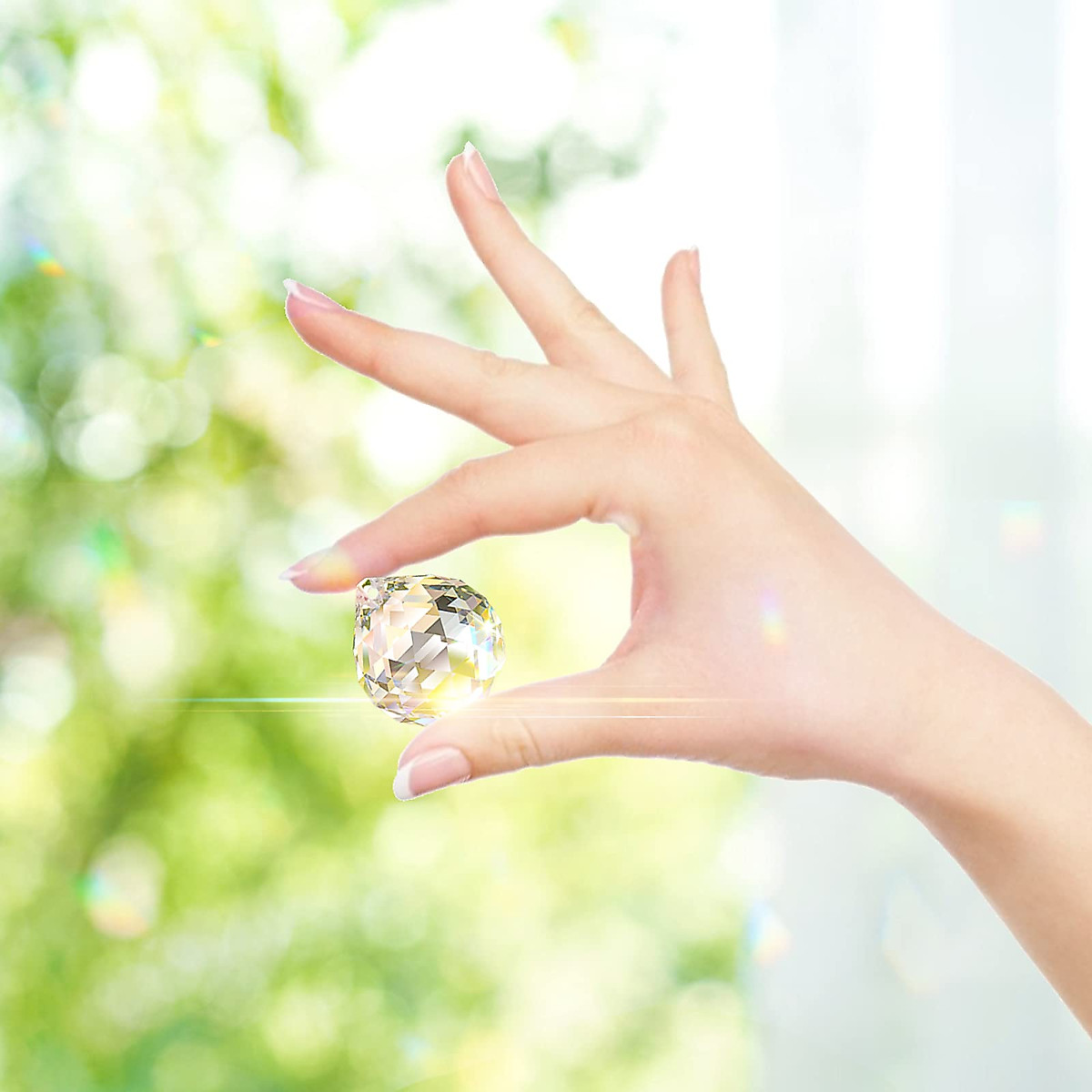 Adwikoso Crystal Ball Prism Pendant, Glass Chandelier Hanging Pendant, Photography Prism, Feng Shui Rainbows Sun Catchers, Wedding Home Window Garden Decor (30mm-20pack)