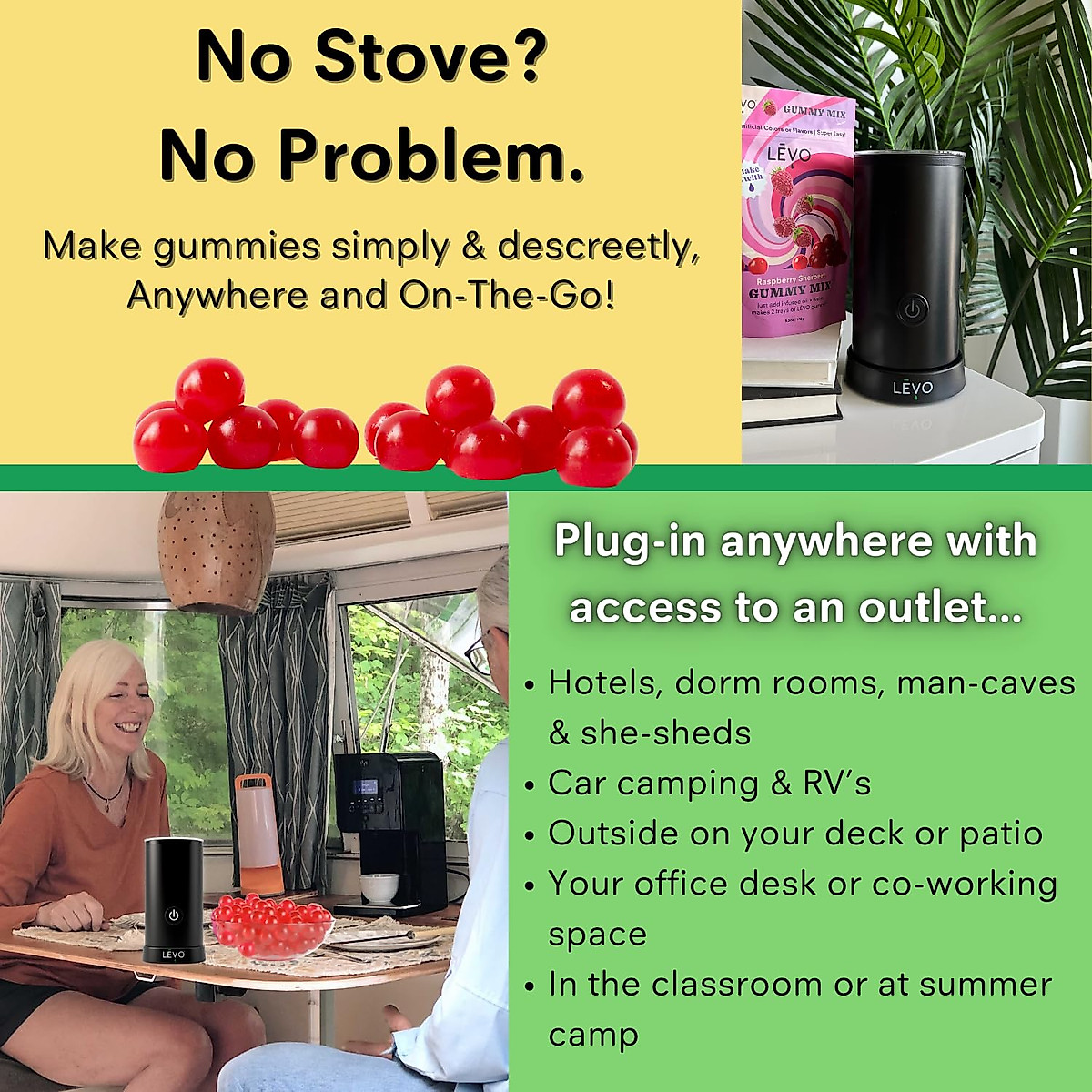 LĒVO Gummy Candy Mixer - Hands-Free Infused Edible Mixer & Potent Gummy Candy Maker - Make Your Own Infused Gummies - Gummy Maker Machine for DIY Herb Infused Gummy Candies