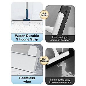 SWIBINJIT Multifunction Magic Broom, Squeegee Sweeper with Adjustable Long Handle Quick Drying Water and Dust Remover Silicone Scraper Broom