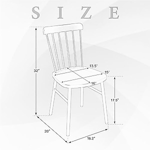 Anmutig Metal Patio Dining Chairs Side Chairs Indoor/Outdoor Windsor Style Metal Side Chair Farmhouse Chair with Spindle Back Set of 4 (Black)