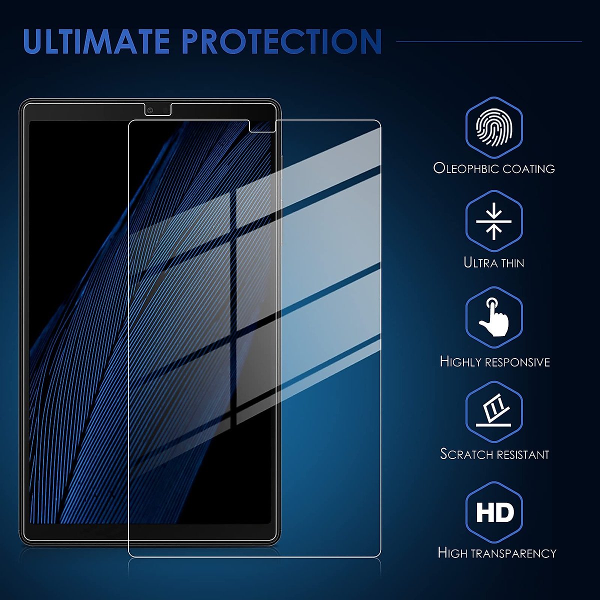 【2-PACK】DETUOSI Screen Protector for Samsung Galaxy Tab A7 Lite 8.7" 2021 (SM-T220/T227U/T225),Ultra-Clear/Case Friendly/Touch Sensitive/Bubble Free/Anti-Scratch Mica Galaxy Tab A7 Lite Tempered Glass