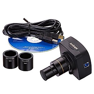 AmScope MU1003 10MP USB3.0 Real-Time Live Video Microscope Digital Camera 10 MP, white