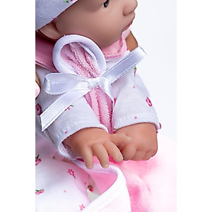 JC Toys La Baby Caucasian Baby Doll Set – 11 Inch Soft Baby Doll | Washable |Removable Pink Outfit w/ Hat & Blanket | For Children 12 Months +