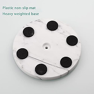 Matte Black Hand Towel Holder,304 Stainless Steel Towel Rack with Marble Base,Free Standing Hand Towel Rack for Bathroom,No Drilling