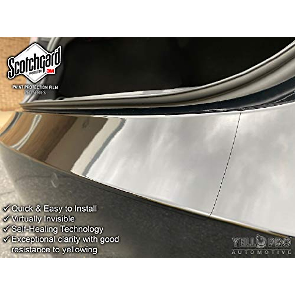 Yellopro Auto Custom Fit Tesla Model S 2017 2018 2019 2020 3M Scotchgard Pro Trunk Rear Bumper Edge Protector PPF Clear Bra Paint Anti Scratch Guard Self Healing Decal Sticker Cover Film Kit