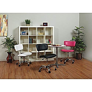 OSP Home Furnishings Vista Faux Leather Seat and Back Task Chair with Chrome Accents, Pink