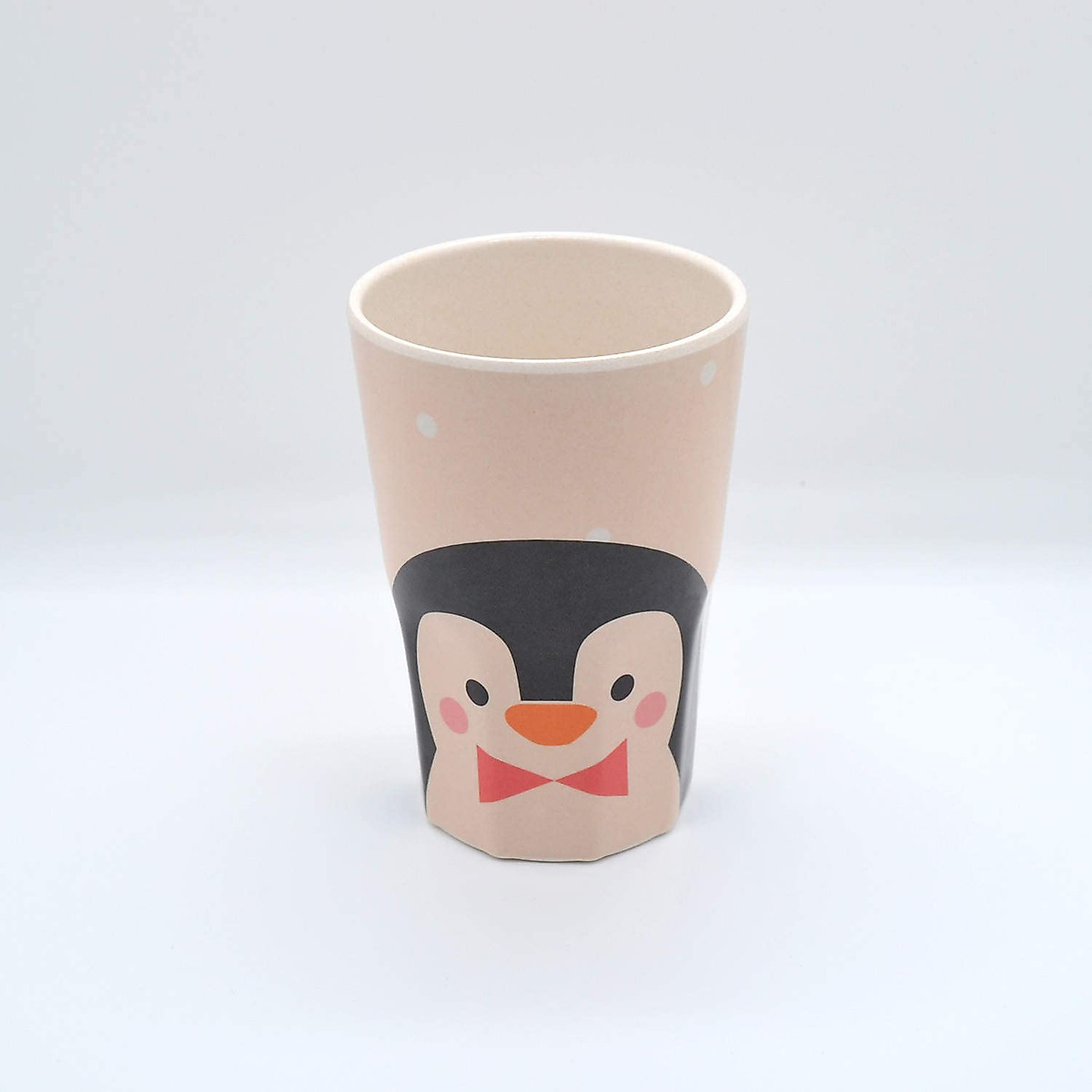 Bamboo Cups For Kids Set of 4 Cute Fun Animal 12 Oz Drinking & Snack Toddler Smoothie Bathroom Eco Friendly Organic Fibre Shatter Resistant BPA Free Dishwasher Safe, White, 4 Count (Pack of 1)