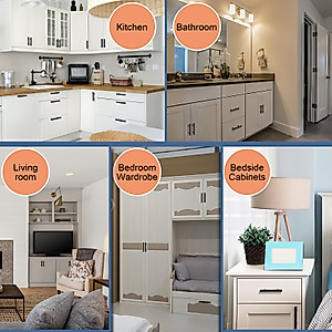 AEEKEL 30 Pack Square Cabinet Handles Matte Black Drawer Pulls 5" Length, 3" Hole Center Kitchen Handles for Cabinets Pulls, Stainless Steel Cabinet Hardware for Bedroom Bathroom Office