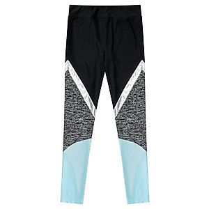 TiaoBug Kids Girls Crop Tops and Athletic Leggings 2 Pieces Activewear Set Leopard Print Gym Yoga Workout Outfits Black&Light Blue E 12