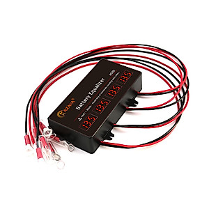 Mazava HC02 LED Tube Display Battery Equalizer Voltage Regulator 4pcs Batteries Active Balancer 4S Connected in Series for 48V Battery System Solar Power System Extend Battery Life