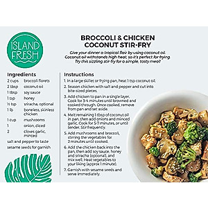 Island Fresh Organic Coconut Oil (54 oz) - Organic Virgin Coconut Oil Great for Baking, Versatile Cooking Oil, DIY Hair Oil & Skin Oil, Cold-Pressed, Certified Organic & Non-GMO