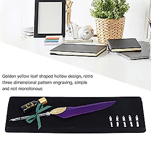 Shanrya Calligraphy Pen Set Retro Delicate Texture Exquisite Design Goose Pen Set with Metal Tip for Home Office School