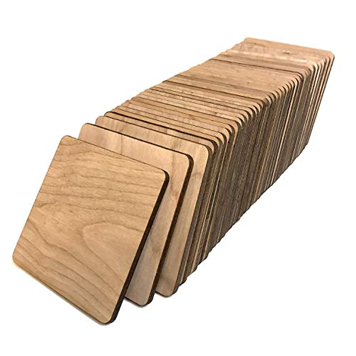 40 Pieces Unfinished Square Blank Wood Pieces 4 x 4 Inches for Coasters, Pyrography, Painting, Writing, Kids Arts and Crafts, STEAM, Decorations, Scrabble Tiles, DIY Crafts