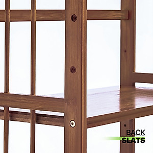 Magshion Tall Book Shelf 6-Tier Bamboo Open Bookshelf Adjustable Multifunctional Shelving Unit Freestanding Shelf, 27.2" Length Storage Rack Display Stand for Home and Office (Brown)