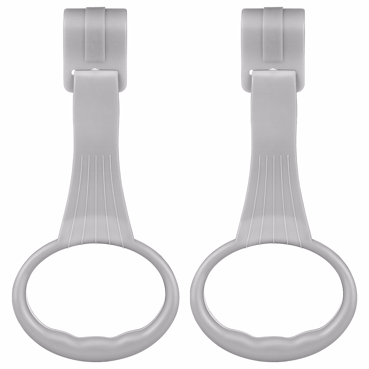 ibasenice Baby Pull up Rings, Baby Standing Walker Crib Tool Ring Pair of Universal Ring Baby playpen Crib Hook Baby Toy Bed Ring Help Baby Stand Ring Walking Training Tool Gray
