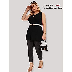 LARACE Plus Size Tank Tops for Womens Shirts Cut Out Trendy Clothes Loose Fit Tunics Twist Knot Sleeveless Blouses(Black 3X)