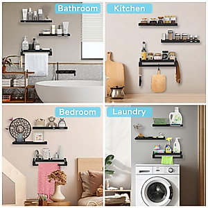 FEILERN Shower Caddy, 3 Pack Bathroom Shower Shelves with Towel Bar, Rustproof Bathroom Shower Organizer, Stainless Steel Shower Shelves for Inside Shower, Drill in Bathroom Organizer and Storage