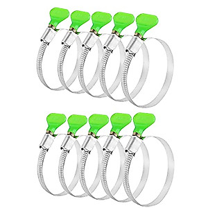 iPower 2.5 Inch Key Adjustable Stainless Steel Vacuum-and-Dust-Collector-Hose-Clamps Vent Ducting Connection, 10 Pack
