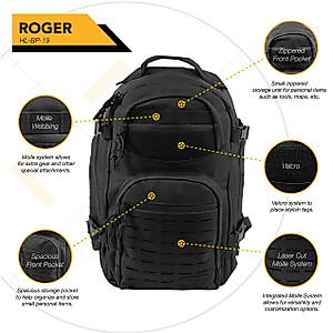 HIGHLAND TACTICAL Men's Roger, Black, 1 Size fits All