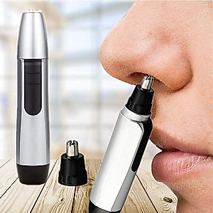 MICPANG Nose Hair Trimmer for Men and Women Ear and Nose Hair Clipper Professional Painless Eyebrow and Facial Hair Trimmer Battery-Operated with Washable Head