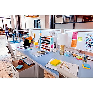 Post-it Super Sticky Notes, 4x4 in, 6 Pads, 2x the Sticking Power, Energy Boost, Bright Colors (Orange, Pink, Blue, Green), Recyclable(675-6SSAN)