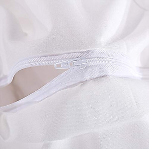 HYPREST White Duvet Cover Queen Size- Soft Lightweight Cooling Aesthetic Farmhouse Ruffled Duvet Cover Bedding Comforter Cover with 1 Duvet Cover and 2 Shams, Oeko-TEX Certificated (No Comforter)