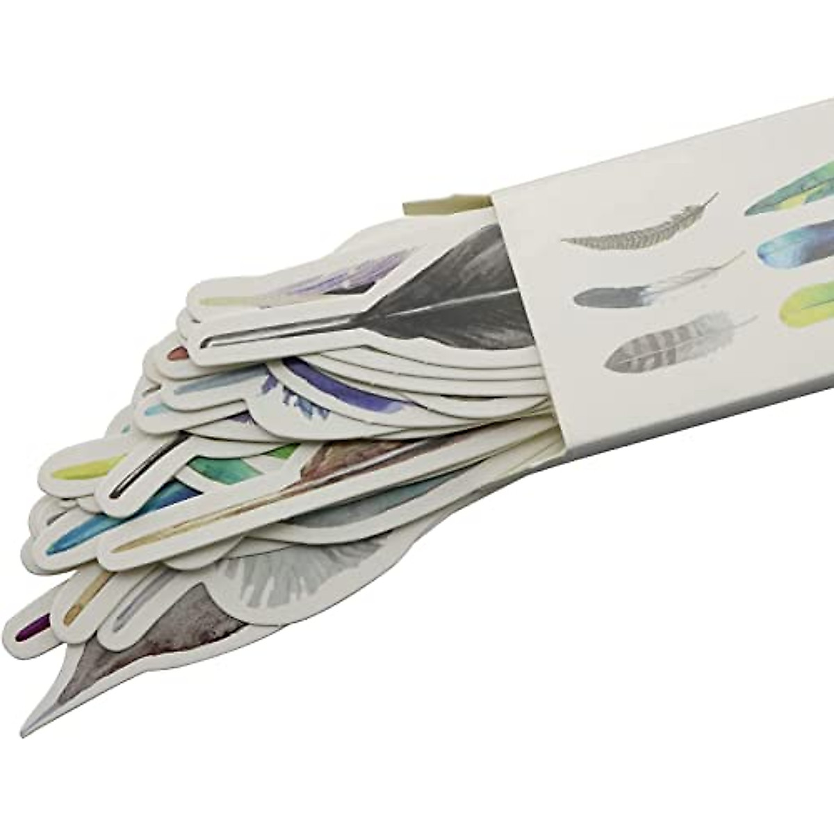 TAODAN 2 Boxes/60PCS Bookmark Colorful Feather Paper Reading Bookmarks Creative Novelty Book Page Marker Stationery Supplies