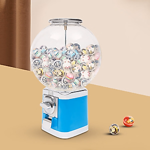 Coin Gumball Machine Toy Vending Machine,11 Inch Mini Vending Machine for Kids,Gumball Bank,Metal Candy Dispenser,Home Vending Machine,Vintage Gum Ball Machine (Sky Blue)