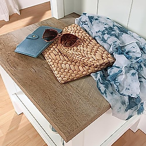 Sauder Cottage Road Hall Tree W/Bench, L: 21.73" x W: 19.45" x H: 71.50", Soft White Finish