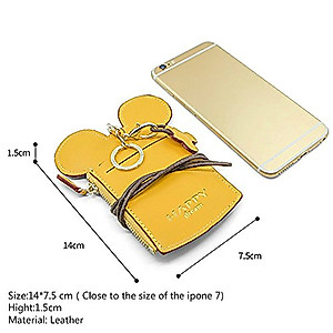 LEECCO Red Neck Pouch,Trend Small Travel Leather Student ID Card Holder Lanyard Neck Pouch Bag With Coin Wallet Purse for Students Women Kids Girls