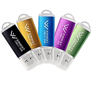 XINWAY 32GB USB 2.0 Flash Drives Thumb Drives Memory Stick Jump Drive Zip Drive, 2 Pack Mixed Colors: Black Blue
