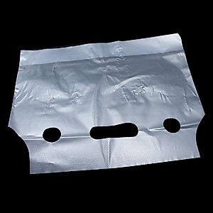 FERENLI 500PCS Clear Handle Drink Drinking Plastic Packaging Bags for Shops Stores Dining Hall Portable Beverage Milk Juice Water Carrier Containers Hanging Hole Liquid Pouches 12.2x11 inch