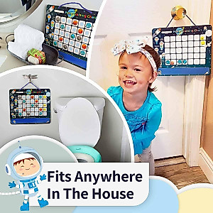 PUTSKA Space Potty Training Chart for Toddlers Boys & Girls - Potty Training Stickers for Girls Potty Training Toilet and Boys. A Sticker Chart for Kids Potty Training Rewards. Toddlers Potty Chart