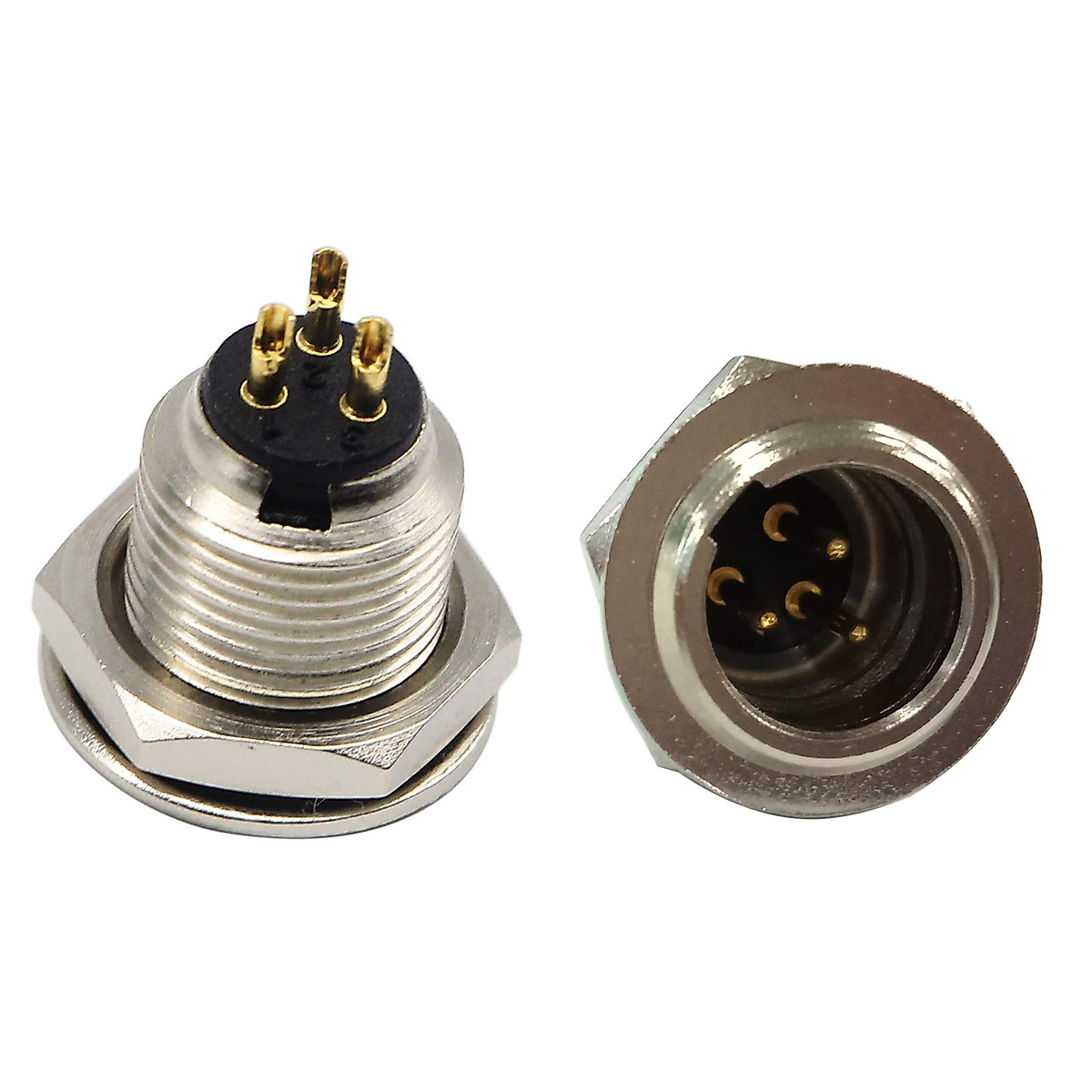 zdyCGTime DIY 3 Pin Mini XLR Adapters 3 Pin Mini XLR Male Socket Connector for Mic (Microphone) and Chassis Panel Mount XLR Aviation Circular Plug Connector(2 Pack)