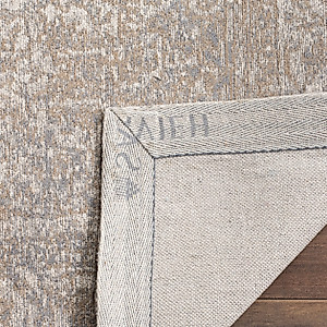 SAFAVIEH Classic Vintage Collection Area Rug - 8' x 11', Beige, Oriental Medallion Cotton Design, Easy Care, Ideal for High Traffic Areas in Living Room, Bedroom (CLV121A)