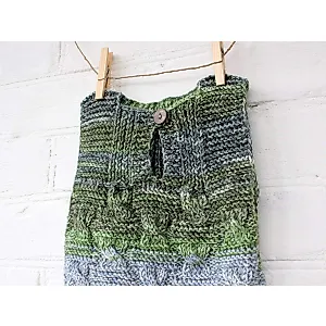 Baby Vest Hand Knit Cable Knitting Wool Baby Boy/Girl Unisex Clothing Green - 1-3 months