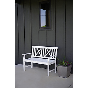 Woodlawn&Home 4' Hardwood Entryway Bench in Painted White Finish, 901807