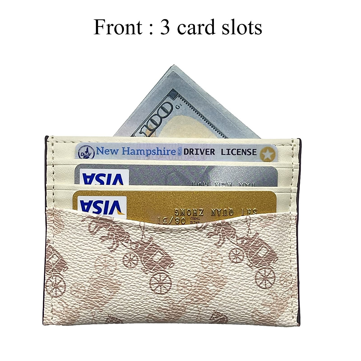 FOUSIVOU Credit Card Holder for Women Small Leather Card Case Wallets,Women's Slim Credit Card Holder Card Organizer,Classic Card Holder for Women (white)