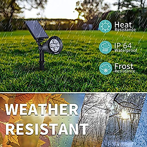 Nekteck Solar Lights, 2-in-1 Solar Spot Lights Outdoor, Waterproof Solar Powered Landscape Spotlights, Bright and Dark Sensing, Auto On/Off for Yard, Pathway, Garden, Driveway (2 Pack, Warm White)