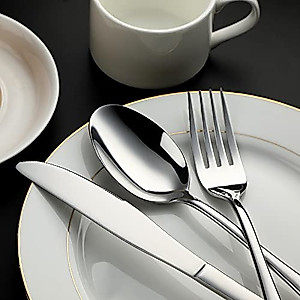 Wyt Dinner Knives Set of 8, Stainless Steel 8 Piece Dinner Knife, Silverware Cutlery Table Knives 9.1-Inch, Mirror Polish and Dishwasher Safe