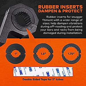 Off-Road Light Mounting Bracket Bar Clamp Kits [1"/1.5"/1.75"/2" Inch] [Horizontal Bar] [Aluminium] [2 Units] Bull Roll Cage Clamps Mount For ATV UTV