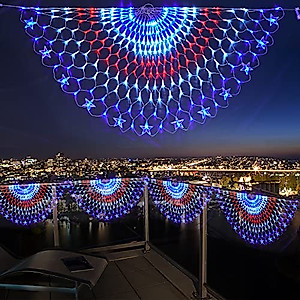 FAMILy LED American Christmas Lights Pleated American Flag Lights 4 x 2 Feet Patriot Decorations Holiday, Garden, Indoor and Outdoor Waterproof Flag Lights （1Pack）