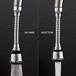 alfyng 3 Pack Faucet Extension Tubes - Kitchen Faucet Extender, Flexible 360 Degrees Stainless Steel Faucet Sprayer Extension, Water Saving Device Anti-Splash Faucet 2 Modes with Universal connector